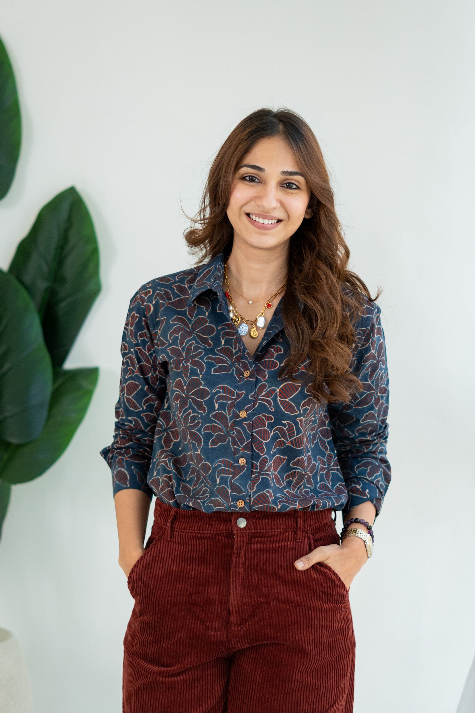 Indigo Ajrakh Mystic Handblock Cotton Shirt